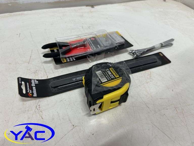 2 - 6" Mini End Cutting Pliers W/ 2 Safety Scrapers, Tire Gauges, Tape ...