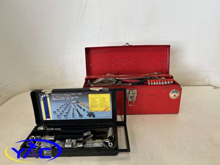 Tool Box W/ Tools & Socket Set - YAC Auctions