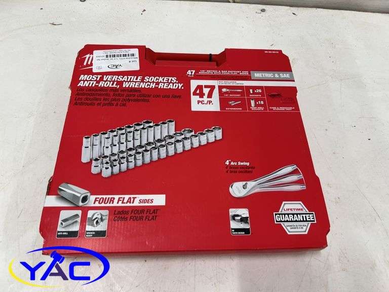 Milwaukee 47Pc. 1/2" Dr. Socket Set - YAC Auctions
