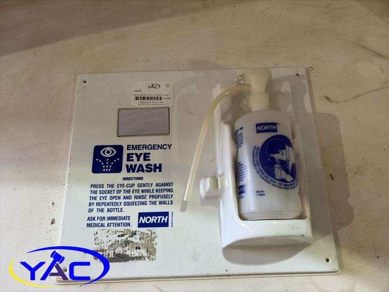 Wall Hang Eye Wash Station W/ Hose Hanger & Broom Holder - YAC Auctions