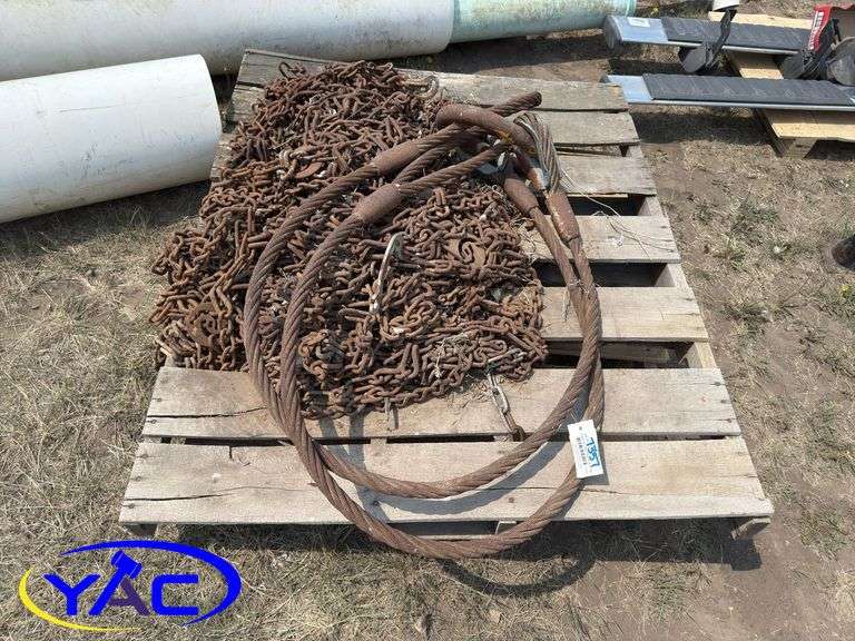 Pallet Of Tires Chains & Slings - YAC Auctions