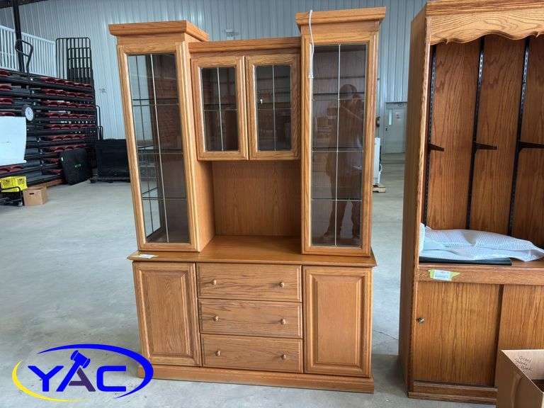Custom Built Oak China Cabinet - YAC Auctions