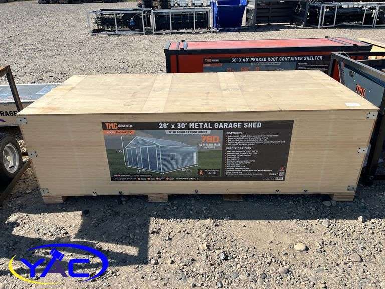 26' x 30' Metal Garage Shed (Boxes A & B) - YAC Auctions