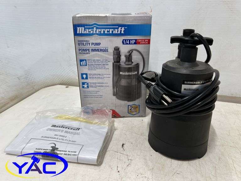 1/4 hp Mastercraft Sump Pump - YAC Auctions