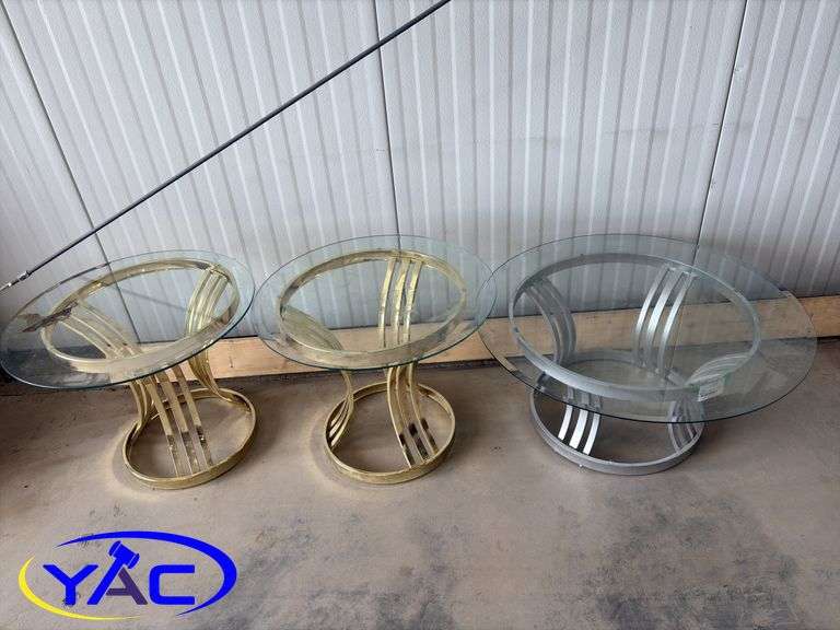 Set of 3 Glass Tables - YAC Auctions
