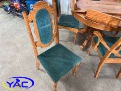 Swan River Cabinetry Oak Table & Padded Chairs - YAC Auctions