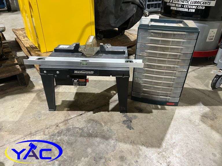 Mastercraft Router Table / Level / Parts Cabinet W/ Contents - YAC Auctions