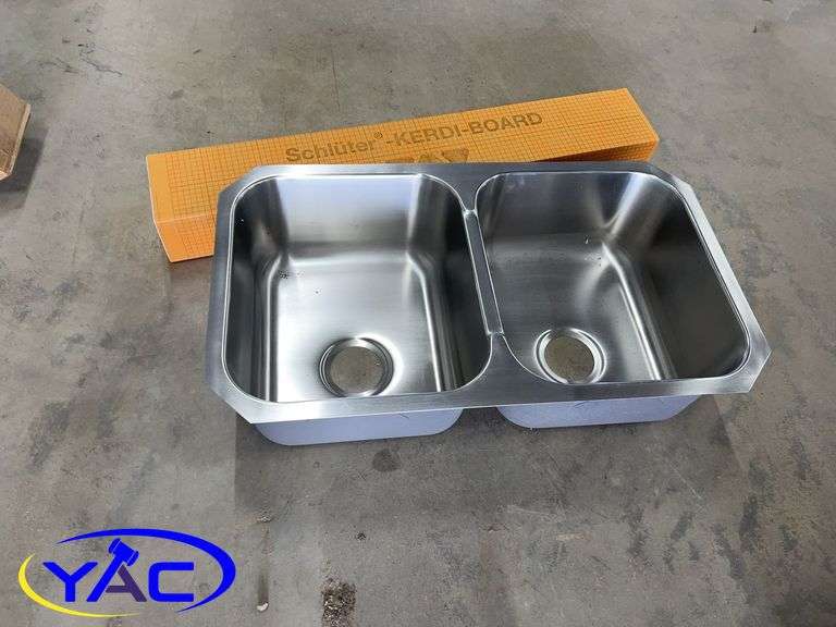 Stainless Kitchen Sink & Kerdi Shower Curb - YAC Auctions