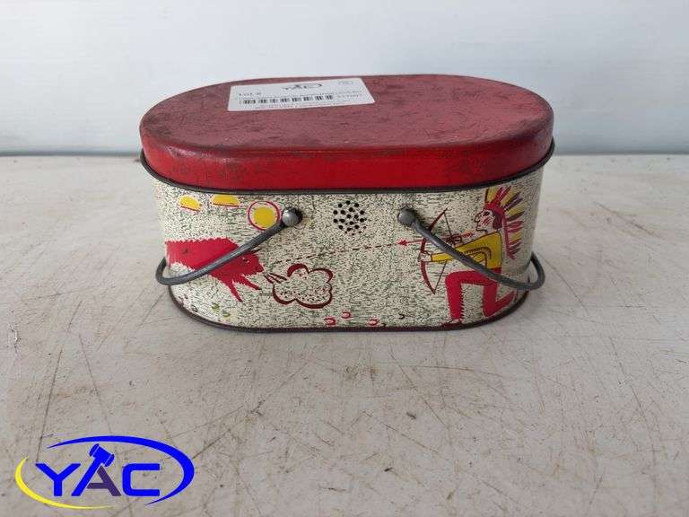 Vintage Native American Buffalo Metal Lunch Box - YAC Auctions