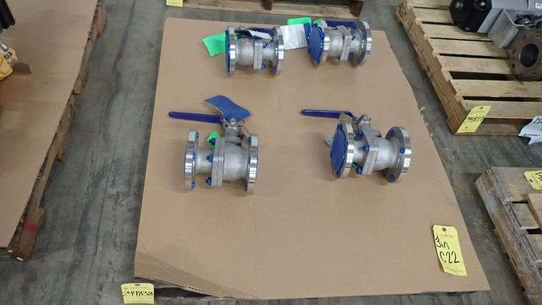 Lot of (4) Kinka 3" Hastelloy Valves - Yellow Tag Auctions