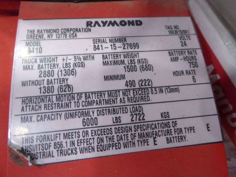 Raymond 8410 Electric Pallet Jack - Yellow Tag Auctions
