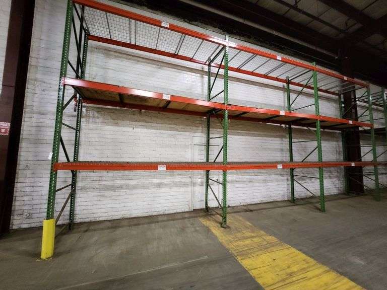 Lot of (3) Sections of Pallet Racking - Yellow Tag Auctions