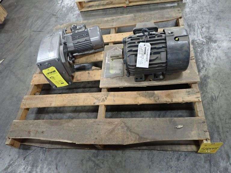 Nidec 5 HP Electric Motor with Nord 1 HP Gear Motor - Yellow Tag Auctions