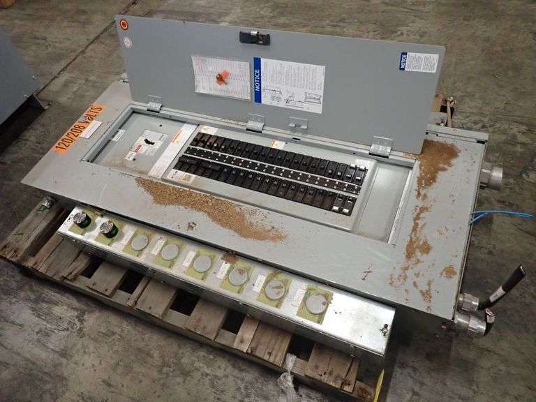 Eaton 225A Pow R Line PRL1A Panelboard with Circuit Breakers - Yellow ...