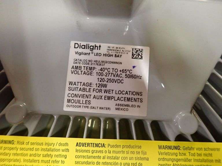 Lot of (3) Dialight Vigilant LED High Bay Light Fixtures - Yellow Tag ...