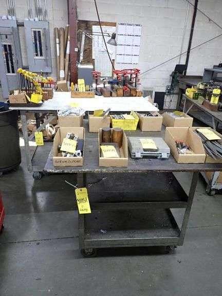 Lot of (2) Assorted Rolling Tables - Yellow Tag Auctions