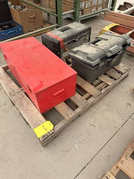 Lot of (3) Assorted Tool Boxes with Components - Yellow Tag Auctions