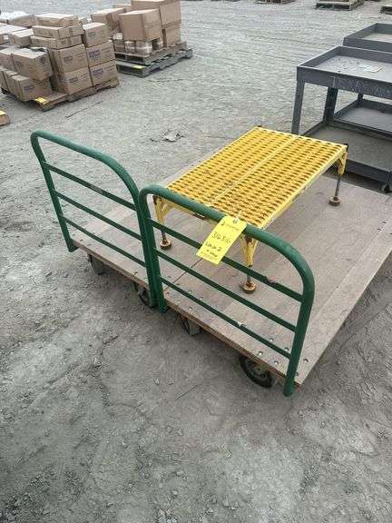 Lot of (2) Rolling Carts with Uline 800LB Platform Stand - Yellow Tag ...