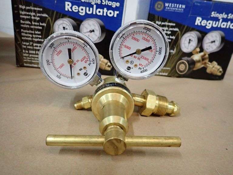 Lot of (3) Western Single Stage Regulator - Yellow Tag Auctions