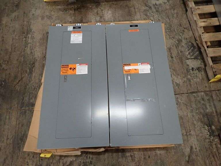 Lot of (2) Square D 225A NQOD Panelboards with Circuit Breakers ...