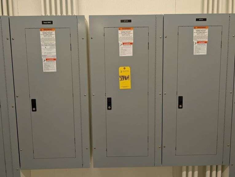 Lot of (3) GE 225A Panelboards with Circuit Breakers - Yellow Tag Auctions
