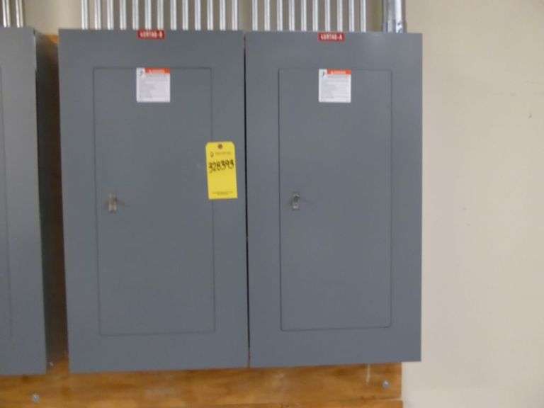 Lot of (2) Square D 225A NQ Panelboards with Circuit Breakers - Yellow ...