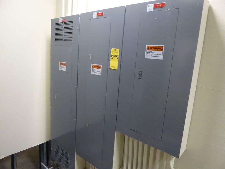 Lot of (3) Square D Panelboards with Circuit Breakers - Yellow Tag Auctions