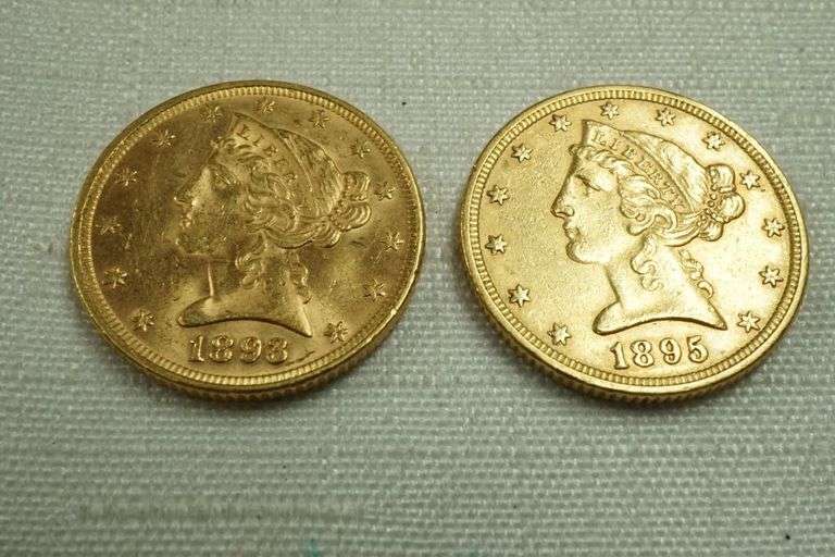 Lot of (2) Gold Coins - Yellow Tag Auctions