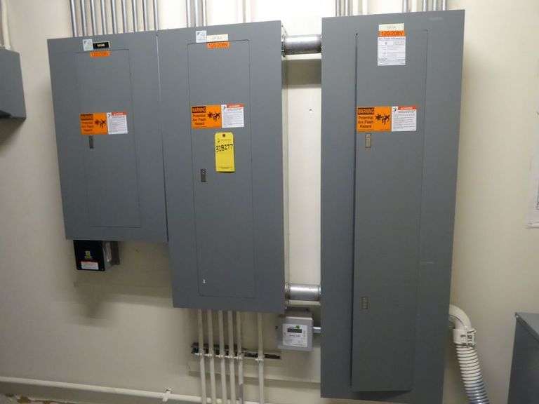 Lot of (3) Square D NQOD Panelboards with Circuit Breakers - Yellow Tag ...