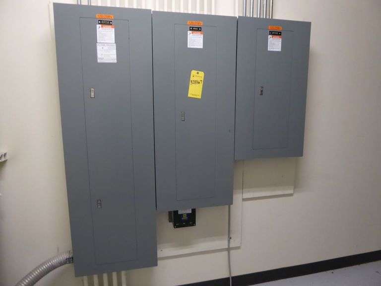Lot of (3) Square D NQOD 225A Panelboards with Circuit Breakers ...