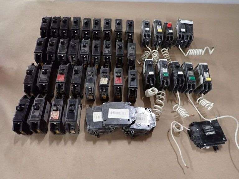Lot of (47) Assorted Circuit Breakers - Yellow Tag Auctions