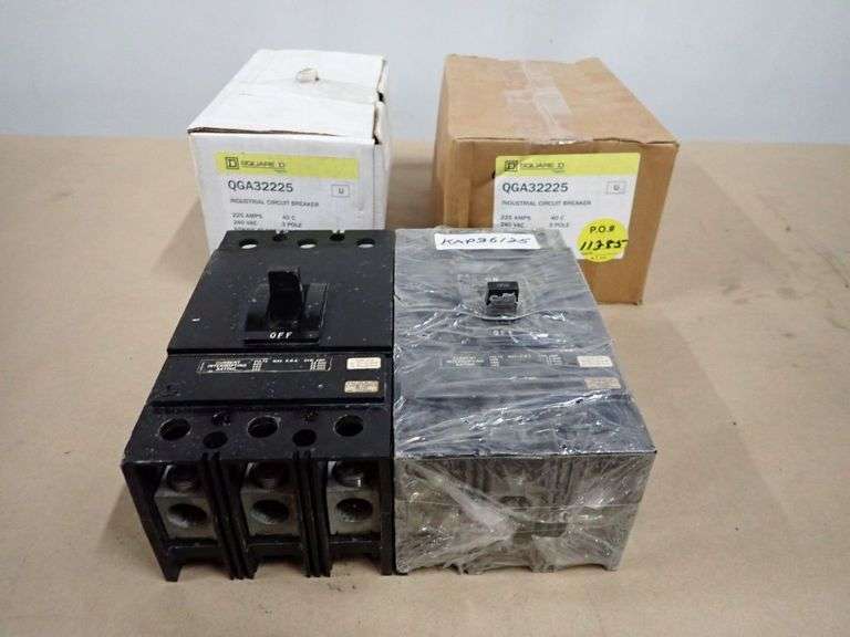 Lot of (4) Square D Circuit Breakers - Yellow Tag Auctions
