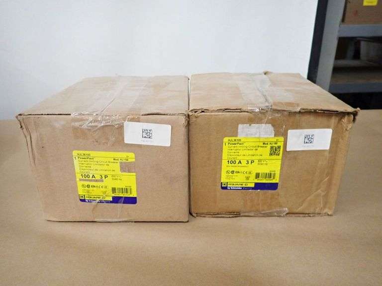 Lot of (2) Square D HJL36100 Power Pact Circuit Breakers - Yellow Tag ...