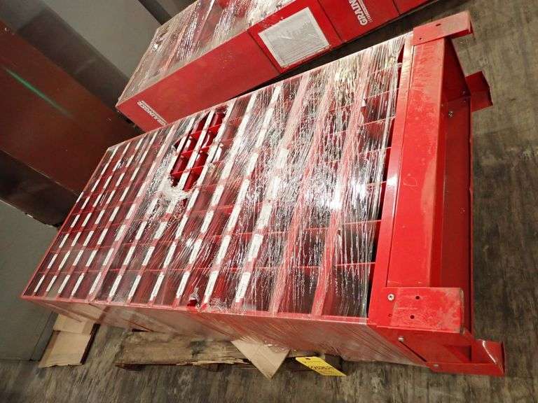 Grainger 112-Slot Parts Storage Rack with Components - Yellow Tag Auctions