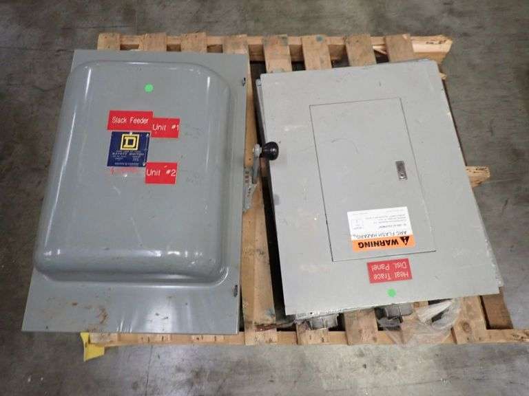 Square D 100A Panelboard with Circuit Breakers and 200A Safety Switch ...