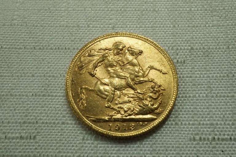1913 British Gold Sovereign - Yellow Tag Auctions