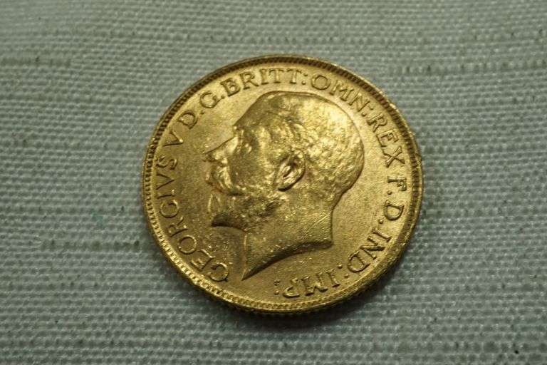 1913 British Gold Sovereign - Yellow Tag Auctions