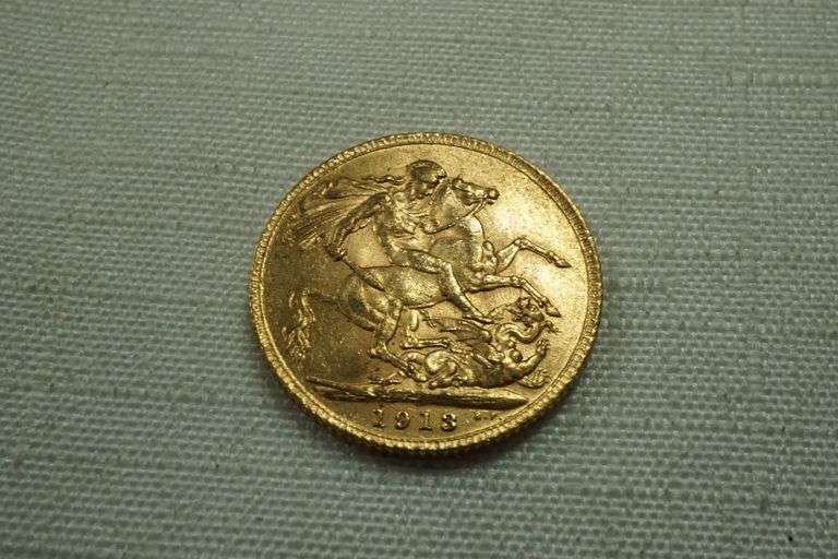1913 British Gold Sovereign - Yellow Tag Auctions