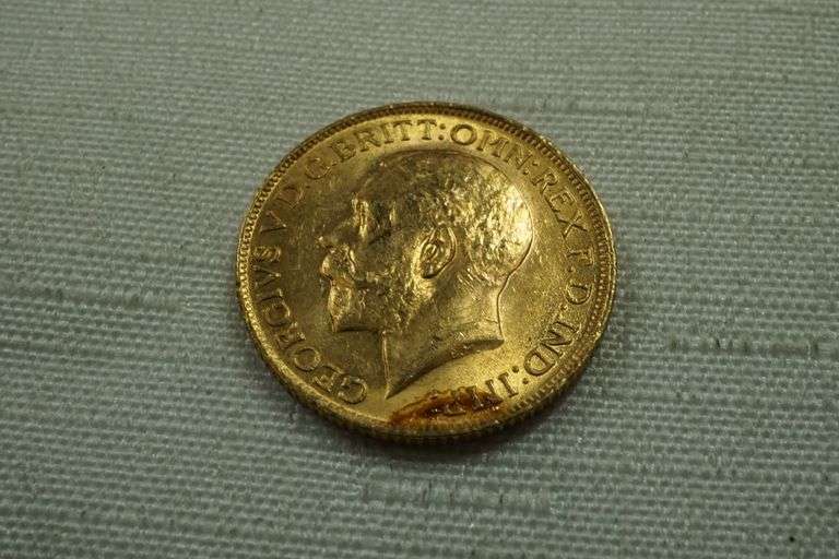 1913 British Gold Sovereign - Yellow Tag Auctions