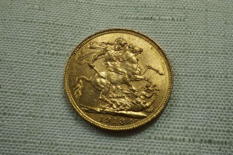1913 British Gold Sovereign - Yellow Tag Auctions