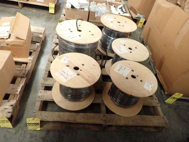 Lot of (5) Spools of Coax Cable - Yellow Tag Auctions