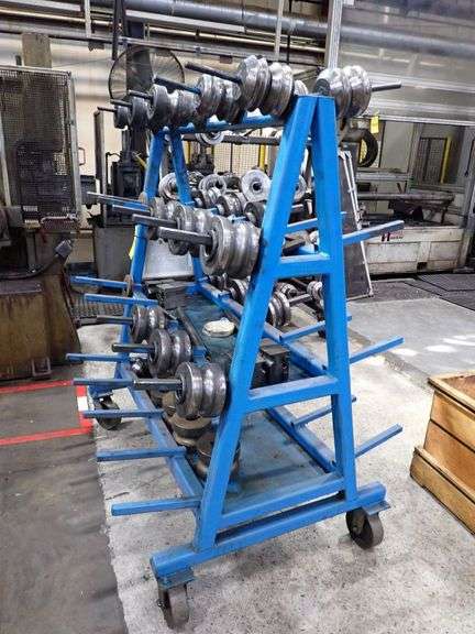 Bulk Tube Mill Forming - Lot of Tube Mill Forming Dies and Cart ...