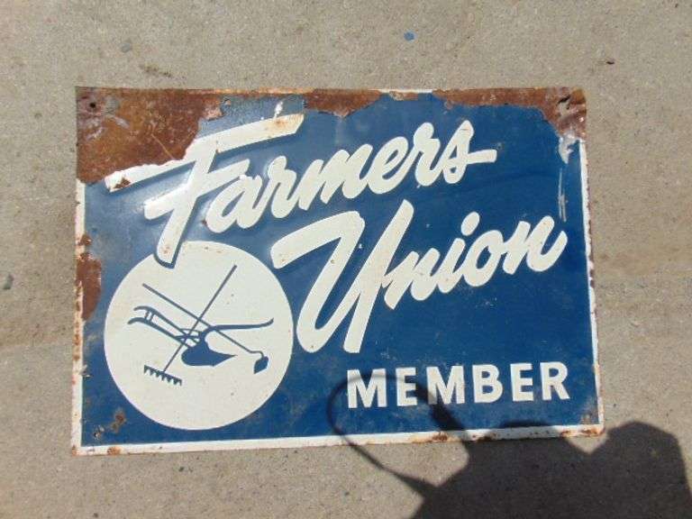 METAL FARMERS UNION SIGN 10"X14" - Ziemer Hilbrands Auctions