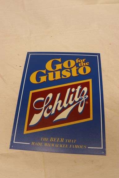 SCHLITZ METAL SIGN 12 X 16 - Ziemer Hilbrands Auctions
