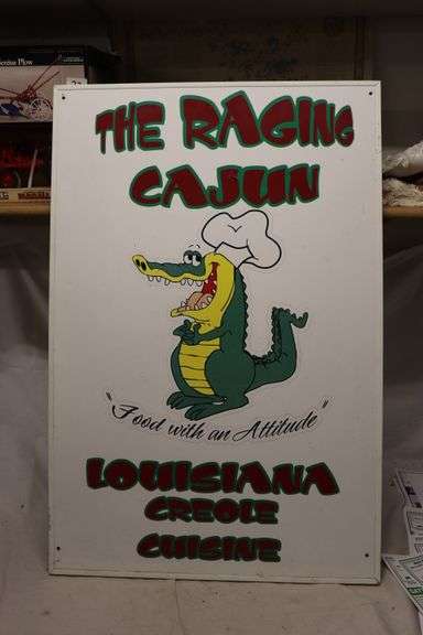 RAGIN CAJUN SIGN 36X24" ONE SIDES - Ziemer Hilbrands Auctions