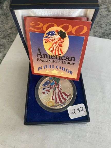 2000 AMERICAN EAGLE SILVER DOLLAR IN FULL COLOR - Ziemer Hilbrands Auctions