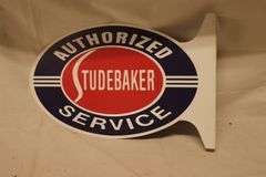 STUDEBAKER DOUBLE SIDED METAL SIGN 20" - Ziemer Hilbrands Auctions