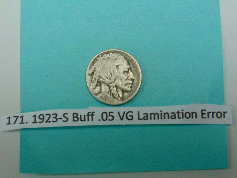 1923-S BUFF .05 VG LAMINATION EROOR - Ziemer Hilbrands Auctions
