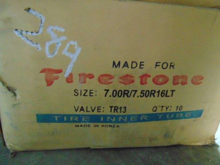 FIRESTONE 7.00R/7.50R16 LT TIRE TUBES NEW - Ziemer Hilbrands Auctions
