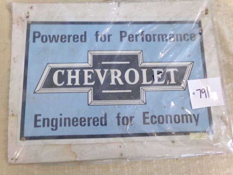 CHEVY METAL SIGN REPRODUCTION - Ziemer Hilbrands Auctions